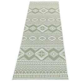 Outdoorteppich Carpet City "PALM 3522", grün, B:80cm H:5mm L:250cm, Polypropylen, Teppiche, Läufer, Wetterfest & UV-beständig, für Balkon, Terrasse, Küche, flach