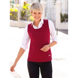 Pullunder Casual Looks "Pullunder", Damen, Gr. 52, rot (dunkelrot, meliert), 70% Baumwolle, 30% Polyester, meliert, Pullover