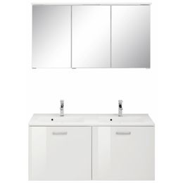 Badmöbel-Set Welltime "Ravenna", weiß, Kastenmöbel-Sets, Doppelwaschplatz, Breite 120 cm