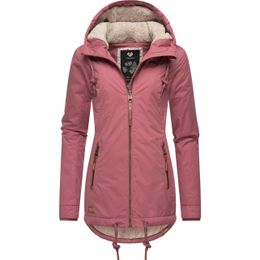 Winterjacke Ragwear "Zuzka Winter", Damen, Gr. XL(42), rosa (blassrosa), Außenmaterial: 100% Polyester, Innenfutter: 100% Polyester, Kapuzenfutter: 100% Polyester, Wattierung: 100% Polyester, tailliert Po-bedeckend, mit Knopf Rippstrickbündchen mit Druckknopf, Jacken, Wasserdichter Winterparka mit Teddyfleece Innenfutter, Topseller