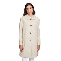 Kurzmantel Gil Bret, Damen, Gr. 44, silber (silber beige), Obermaterial: 58% Baumwolle, 42% Polyester, unifarben, A-Linie knielang, ohne Ausschnitt, gerader Abschluss, Mäntel, mit Umlegekragen