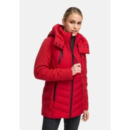 Winterjacke Marikoo "Tivaa", Damen, Gr. L, rot (deep rot), Obermaterial: 98% Polyester, 2% Elastan; Futter: 100% Polyester; Wattierung: 100% Polyester; Ärmelfutter: 100% Polyester, Jacken, mit abnehmbarer Kapuze und figurbetonter Passform