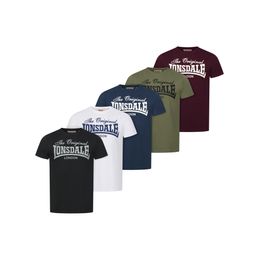T-Shirt Lonsdale "FITTONHILL", Herren, Gr. M, schwarz, weiß, schwarz navy, Obermaterial: 100% Baumwolle, Rundhals, Shirts