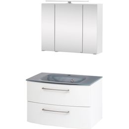 Waschtisch-Set Welltime "Windau", weiß, B:80cm H:200cm T:49cm, Kastenmöbel-Sets, Breite 80 cm