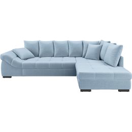 Ecksofa MR. COUCH, B:302cm H:88cm T:202cmmemphis 1676 blau grau, Grundgewebe 100% Polyester; Nutzschicht 90% Polyester / 10% Polyamid, Wohnzimmer,