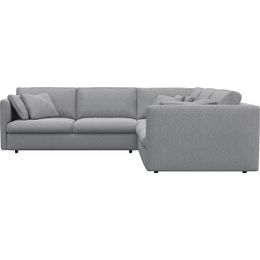 Ecksofa FLEXLUX "Lovane gleichschenklig, bequem und komfortabel", grau (sophisto grau), B:296cm H:84cm T:296cm, 100% Polyester, Sofas, Ecksofa, Weich & anschmiegsam, gro&szlig;e Sitztiefe auf Kaltschaum, Dekokissen inkl.