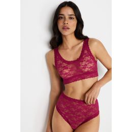 Bustier LSCN BY LASCANA, Damen, Gr. 32/34, N-Gr, deep berry, Spitze, Obermaterial: 90% Polyamid, 10% Elasthan. Besatz: 87% Polyamid, 13% Elasthan, unifarben, BHs, aus zarter Spitze