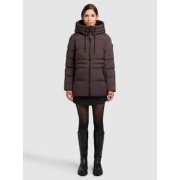 Steppjacke Khujo "MATLA", Damen, Gr. L, moody plum, 100% Polyester, unifarben, eingesetzt elastischer Bund mit Windstopper, Jacken
