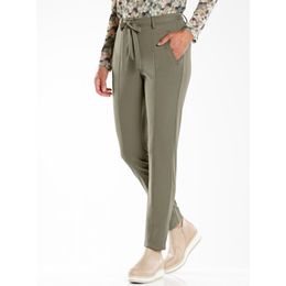 Jerseyhose Inspirationen, Damen, Gr. 36, Normalgr&ouml;&szlig;en, gr&uuml;n (khaki), 76% Polyester, 20% Viskose, 4% Elasthan, unifarben, lang, Hosen Jerseyhose