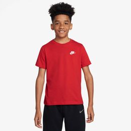 T-Shirt Nike Sportswear "K NSW TEE EMB FUTURA LBR", Kinder, Gr. L (152/158), university rot, Obermaterial: 100% Baumwolle, normal, Shirts