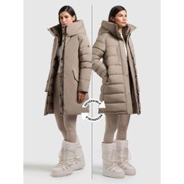 Kurzmantel Khujo "PROTEA", Damen, Gr. L, greige, 100% Polyester, unifarben, eingesetzt gerader Abschluss, Mäntel