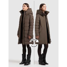 Kurzmantel Khujo "PROTEA", Damen, Gr. XXL, dull grün, 100% Polyester, unifarben, eingesetzt gerader Abschluss, Mäntel