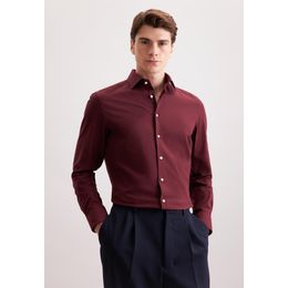 Flanellhemd Seidensticker "Schwarze Rose", Herren, Gr. L (41), normale Ärmellängen, bordaux, 100% Baumwolle, unifarben, slim fit, 2-Knopf-Manschette, Hemden, Slim 1/1 Kentkragen Uni