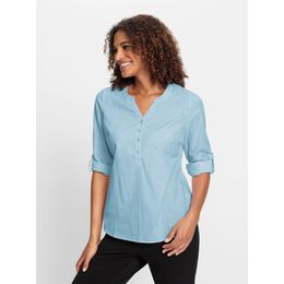 Schlupfbluse Casual Looks, Damen, Gr. 38, gr&uuml;n (mint), 100% Baumwolle, unifarben, Rundhals, Blusen Schlupfbluse