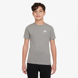 T-Shirt Nike Sportswear "K NSW TEE EMB FUTURA LBR", Kinder, Gr. L (152/158), dk grau heather, Obermaterial: 100% Baumwolle, normal, Shirts