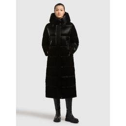 Steppmantel Khujo "SOULANI5 SHINY", Damen, Gr. L, schwarz, 100% Polyester, unifarben, eingesetzt elastischer Bund mit Windstopper, Mäntel