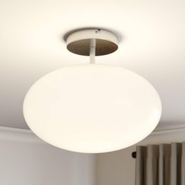 LINDBY Deckenlampe Sonika, &Oslash; 40 cm, nickelfarben, Glas, E27