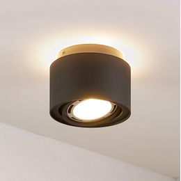 ARCCHIO Deckenlampe Walisa, Ø 15 cm, schwarz, Metall, GU10