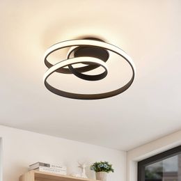 LUCANDE LED-Deckenleuchte Sakina, schwarz, Metall, Ø 48cm