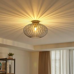 LINDBY Deckenlampe Rosalea, mesisngfarben, Metall, 40cm, E27
