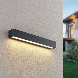 LUCANDE LED-Wandleuchte Lengo, 50cm, anthrazit, down, 3.000K