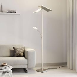 LUCANDE LED-Stehleuchte Parthena, nickel, Metall, 180 cm
