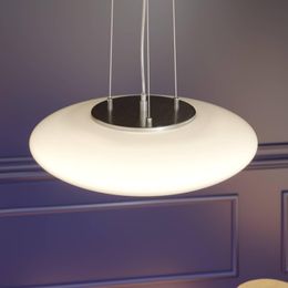 LINDBY LED-Hängeleuchte Gunda, weiß, Glas, Ø 47 cm, dimmbar