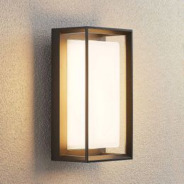 ARCCHIO LED-Wandleuchte Ismera, anthrazit/opal, IP65, Glas