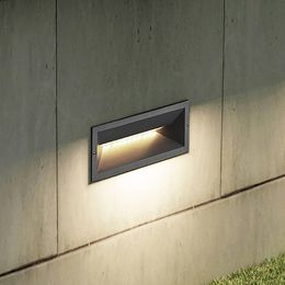 LUCANDE LED-Wandeinbauleuchte Jaano, anthrazit, Alu, IP65