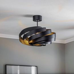 Deckenleuchte Vento, schwarz, Ø 50 cm, Metall, E27