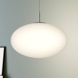 LINDBY Hängeleuchte Sonika, Ø 40 cm, nickelfarben, Glas, E27
