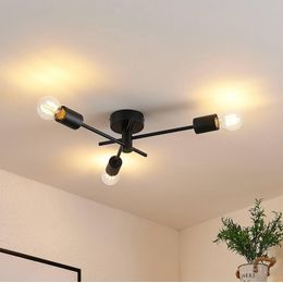 LINDBY Deckenlampe Cerros, 3-flammig, schwarz, Metall