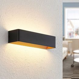 ARCCHIO LED-Wandlampe Karam, 37 cm, schwarz, Metall, up/down
