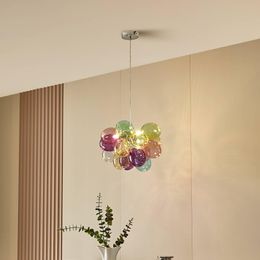 LUCANDE H&auml;ngeleuchte Diborah, &Oslash; 40 cm, bunt, Glas, G9