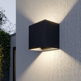 LUCANDE LED-Außenwandlampe Evie, 14 cm, anthrazit, up/down
