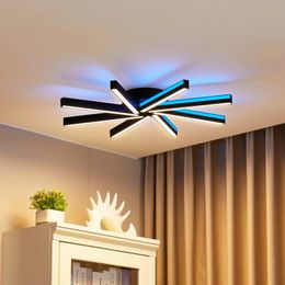 LUCANDE Smart LED-Deckenleuchte Tjado, &Oslash;70 cm, schwarz, RGBW