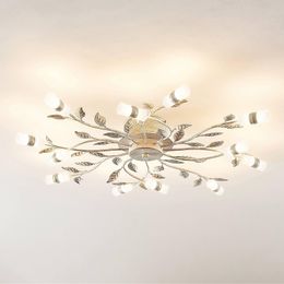 LINDBY LED-Deckenleuchte Bolonia, bronze/weiß, Ø 80 cm
