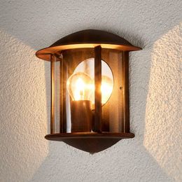 LINDBY Außenwandleuchte Maelis, rostbraun, Metall, 27cm, E27