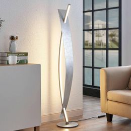 LUCANDE LED-Stehleuchte Marija, silber, dimmbar, 140 cm
