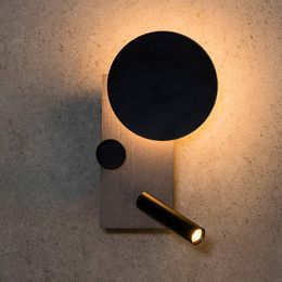 Faro Barcelona LED-Wandleuchte Klee, grau, linke Variante