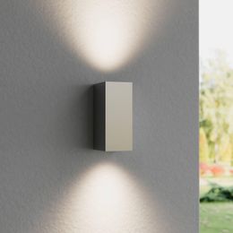 LUCANDE Au&szlig;enwandleuchte Tavi, 15 cm, silber, Bridgelux LED