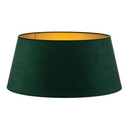 Lampenschirm Cone Höhe 25,5 cm, dunkelgrün/gold Duolla, grün, Textil / Stoff / Seide