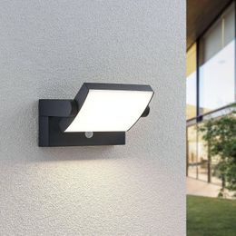 LINDBY LED-Außenwandleuchte Sherin, 2er-Set, drehbar, Sensor