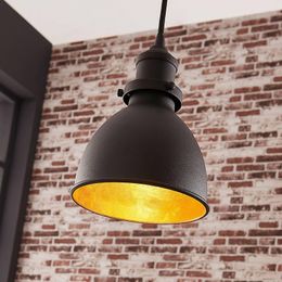 LINDBY Pendelleuchte Jasminka, schwarz/gold, Metall, 1-flg.