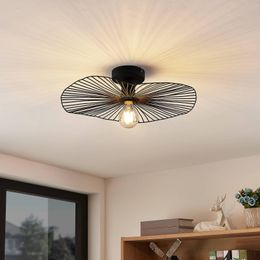LINDBY Deckenleuchte Ruota, schwarz, Metall, Ø 40 cm, E27