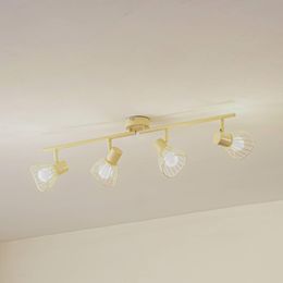 LINDBY Deckenleuchte Piena, beige, 4-flg., Metall, 70cm