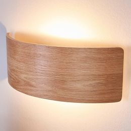 LINDBY LED-Wandleuchte Rafailia, Breite 33cm, Holz, 3.000K