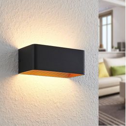 ARCCHIO LED-Wandlampe Karam, 20 cm, schwarz, Metall, up/down