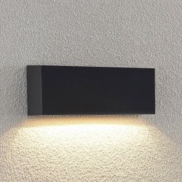 LINDBY LED-Au&szlig;enwandleuchte Jarte, 24 cm, down, grau, IP65