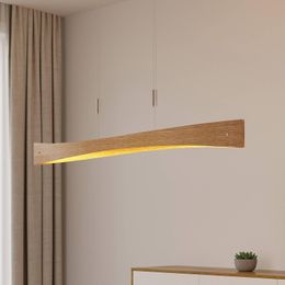 LINDBY LED-Hängeleuchte Beazina, Eiche, Metall, 118cm